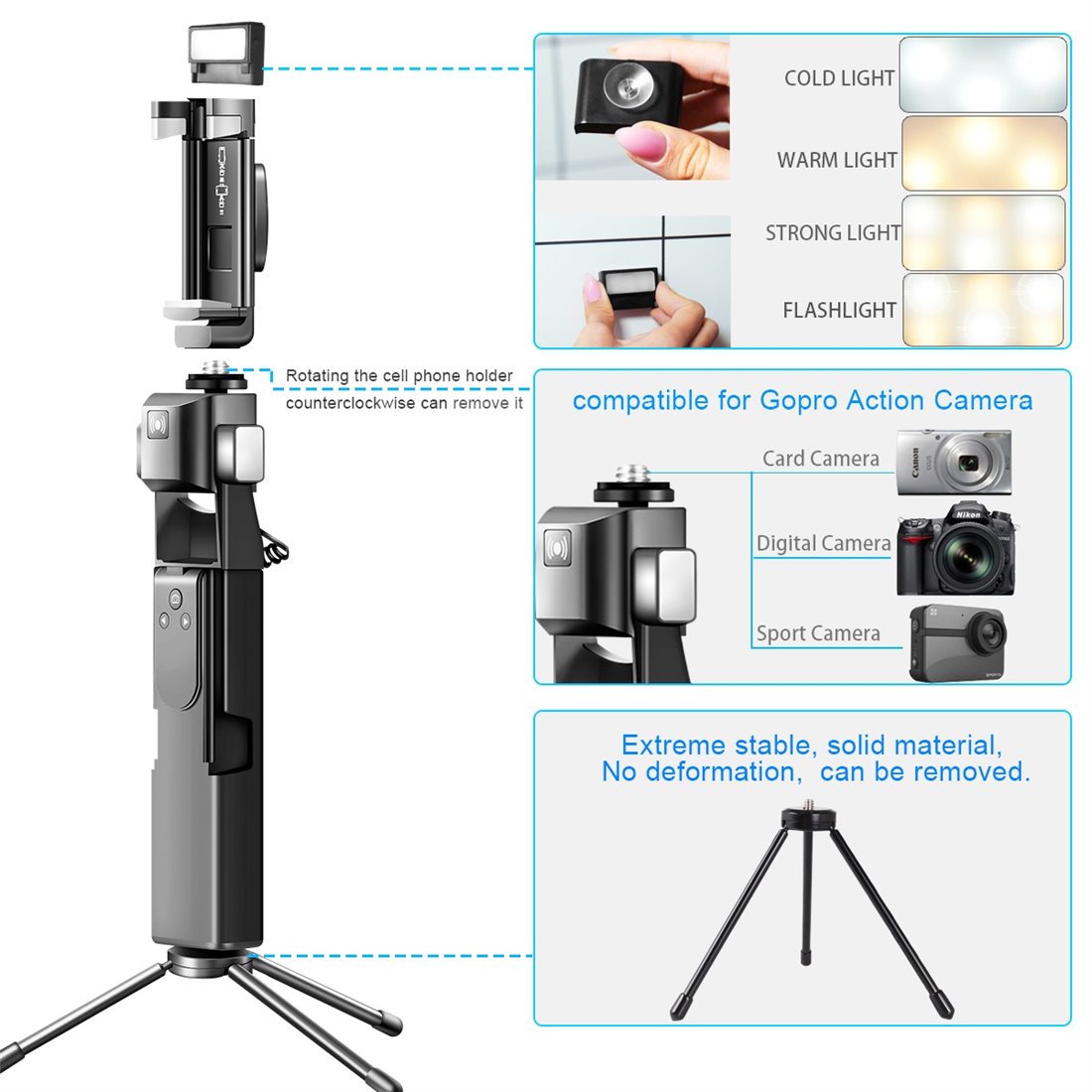 Automatic Rotation panoramic selfie stick