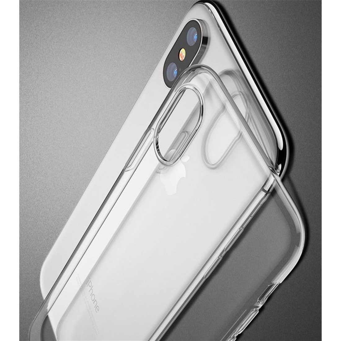 Apple iPhone X/XS Silicone Transparent Back Cover Smartphone Case